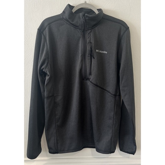 Columbia | Shirts | Columbia Fleece Half Zip Black Heather Mens Fleece ...